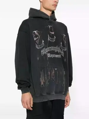 REPRESENT Thoroughbred-print Jersey Hoodie - Black