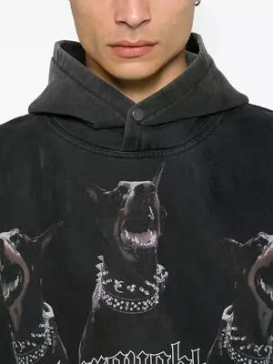 REPRESENT Thoroughbred-print Jersey Hoodie - Black
