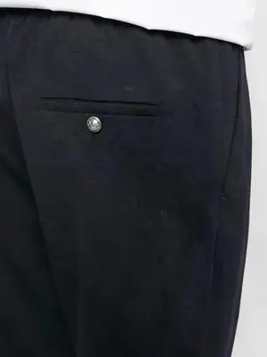 Balmain Embossed-button Drawstring-waist Trousers - Blue