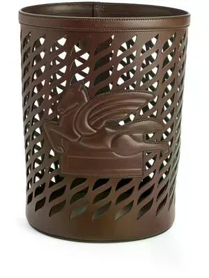 Etro Pegaso-motif Leather Vase - Brown