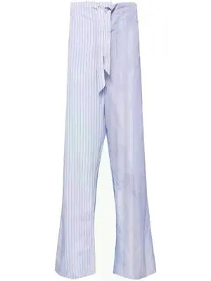 MAISON MARGIELA Striped Wide Leg Trousers - Blue