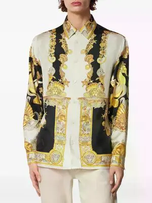 Versace Coral Theatre Silk Shirt - Gold