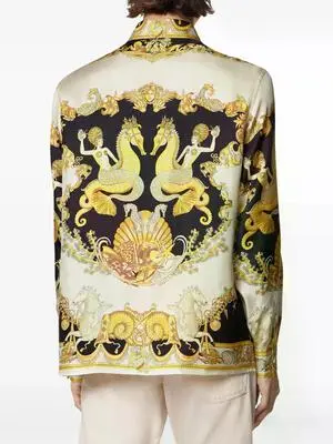 Versace Coral Theatre Silk Shirt - Gold