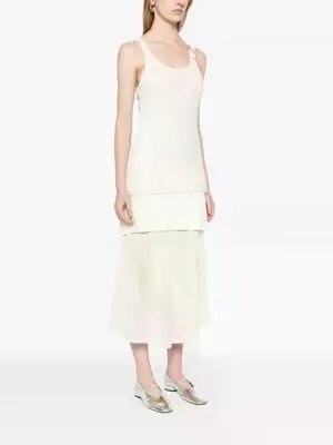WALES BONNER Serenity Midi Dress - Neutrals