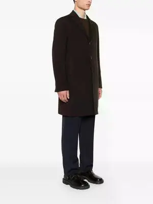 Tagliatore Felted Virgin Wool-cashmere Blend Coat - Black
