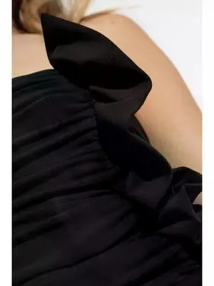 Attico Ruched Strapless Midi Dress