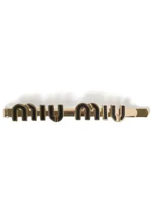 Miu Miu Gold Tone Hair Accessories For Women