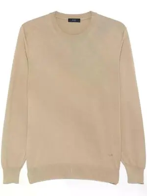 FAY Cotton Crew-neck Sweater - Neutrals