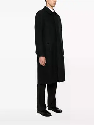LARDINI Striped Virgin Wool-cashmere Coat