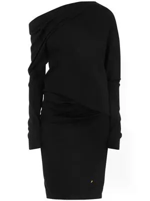 Moschino Asymmetric Neck Mini Dress - Black