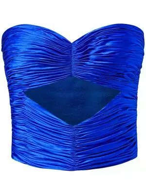 Alejandra Alonso Rojas Cut-out Bustier Top - Blue