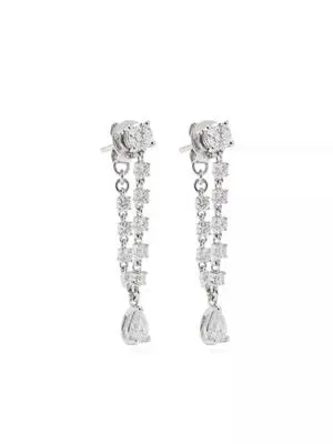 ANITA KO 18kt White Gold Olivia Diamond Drop Earrings - Silver