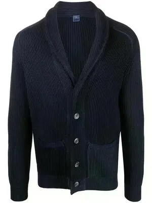 Fedeli Shawl-collar Ribbed Merino Wool Cardigan
