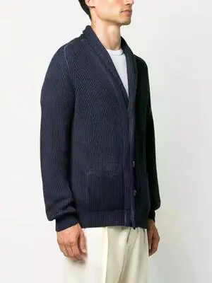 Fedeli Shawl-collar Ribbed Merino Wool Cardigan