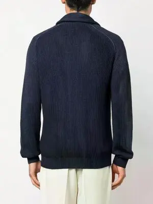 Fedeli Shawl-collar Ribbed Merino Wool Cardigan