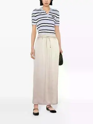 Herno Drawstring-waist Satin Midi Skirt