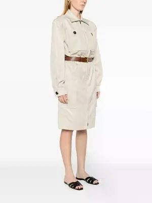 Saint Laurent Saharienne Belted Cotton Dress