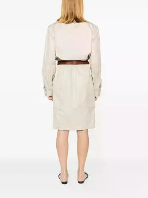 Saint Laurent Saharienne Belted Cotton Dress