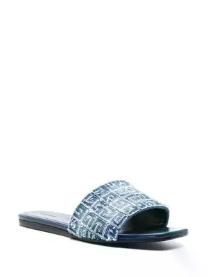 Givenchy 4g-monogram Distressed Slides