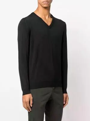 ZANONE V-neck Knitted Jumper - Black