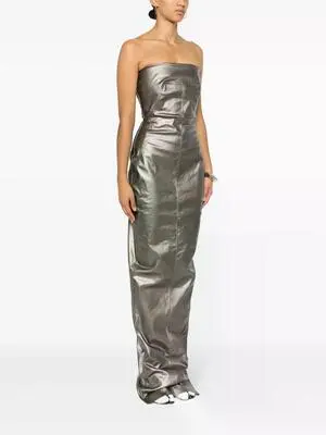 Rick Owens Coated Strapless Bustier Gown - Grey