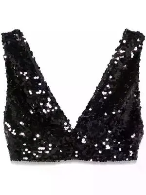 Philosophy Di Lorenzo Serafini Sequinned Cropped Top - Black