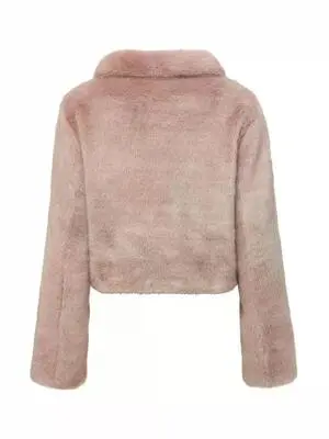 UNREAL FUR Cropped Faux Fur Jacket With Curved Collar