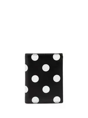 Comme Des Garçons Polka Dot-print Leather Cardholder - Black