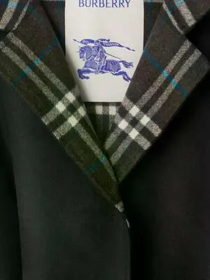 Burberry Reversible Check Pattern Hooded Wool Coat