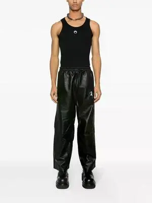 DOUBLET Crocodile-pattern Leather Track Pants