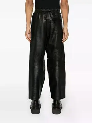 DOUBLET Crocodile-pattern Leather Track Pants