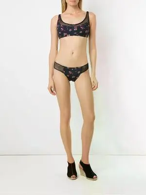 AMIR SLAMA Mesh Panels Printed Bikini Set