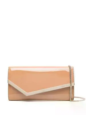 JIMMY CHOO Emmie Leather Clutch Bag - Neutrals