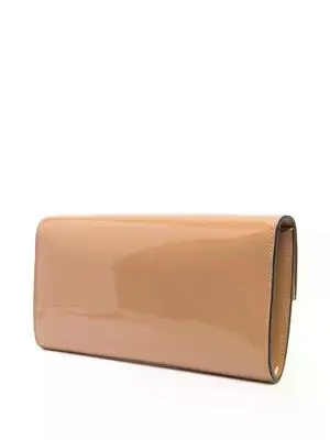 JIMMY CHOO Emmie Leather Clutch Bag - Neutrals