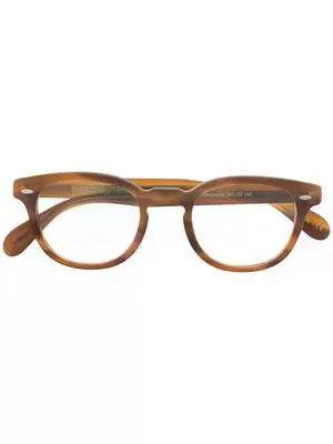 Oliver Spencer Sheldrake Rectangle Frame Glasses - Brown