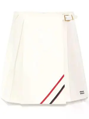 Miu Miu Pleated Mini Skirt - Neutrals