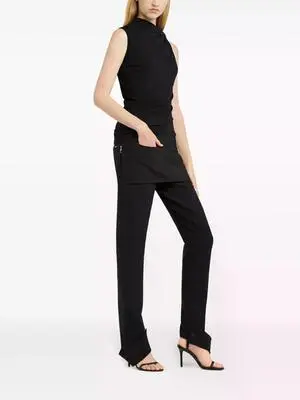 COURREGES Draped Jersey Tank Top - Black