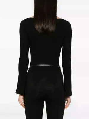 COURREGES Zip-detail Jersey Bodysuit - Black