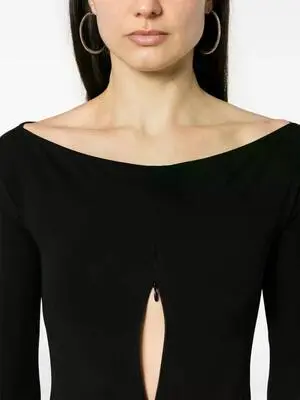 COURREGES Zip-detail Jersey Bodysuit - Black