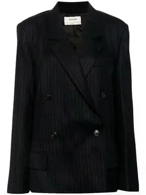 SYSTEM Striped Double-breasted Blazer