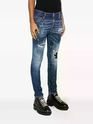 Dsquared2 Distressed Low-rise Skinny Jeans