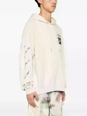 Off-White Embroidered-logo Cotton Hoodie