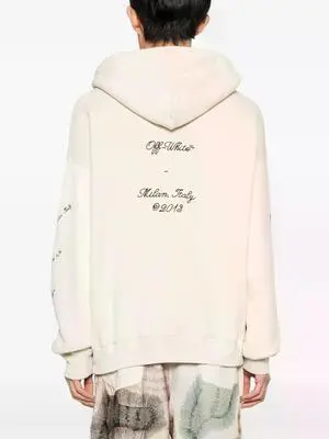 Off-White Embroidered-logo Cotton Hoodie