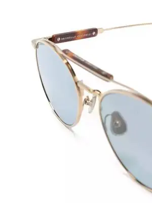 Brunello Cucinelli Metallic Round-frame Sunglasses