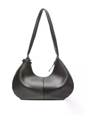 GANNI Medium Shoulder Bag With Logo Tag - Black