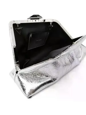 Attico Metallic Leather Clutch Bag