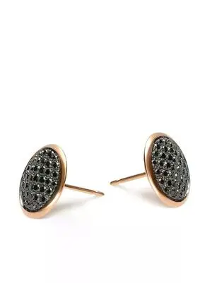 LEO PIZZO 18kt Rose Gold Black Diamond Pavé Stud Earrings