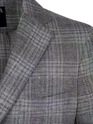 Zegna Check-pattern Blazer - Grey