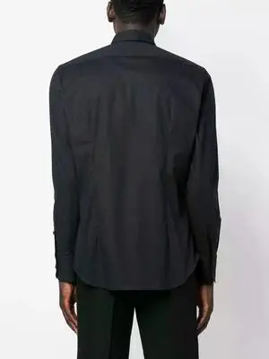 BILLIONAIRE Logo-embroidered Long-sleeve Shirt - Black