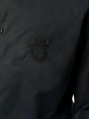 BILLIONAIRE Logo-embroidered Long-sleeve Shirt - Black